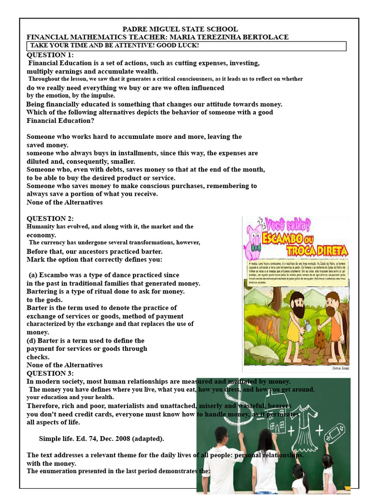 FINANCIAL EDUCATION Activities | PDF | Cost Of Living | Debt