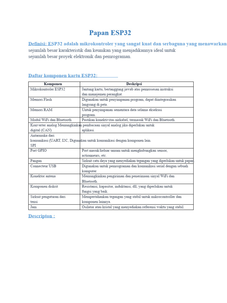 dokumen tentang kartu esp32 | PDF