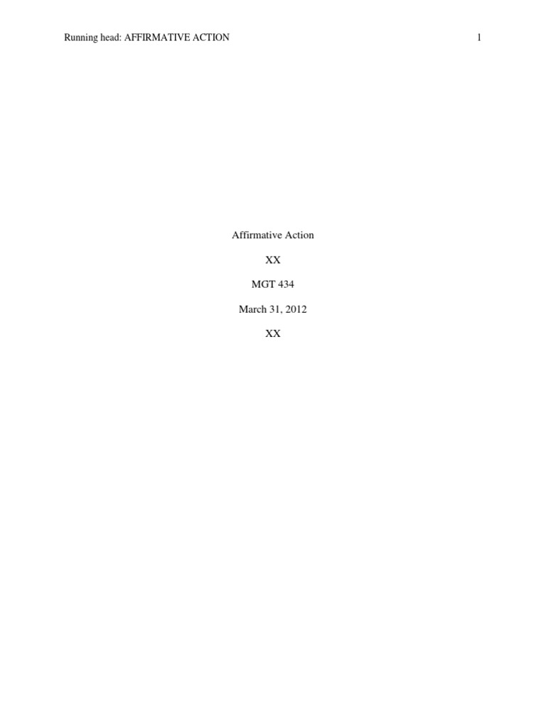 Affirmative Action Paper | PDF | Affirmative Action | Civil Rights Act ...