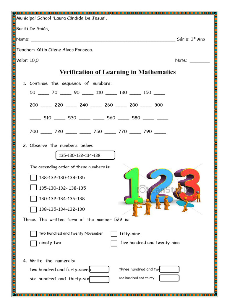 3rd Grade Math Learning Assessment | PDF