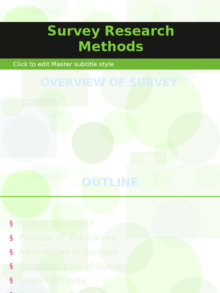 Overview of Survey | PDF | Survey Methodology | Psychometrics