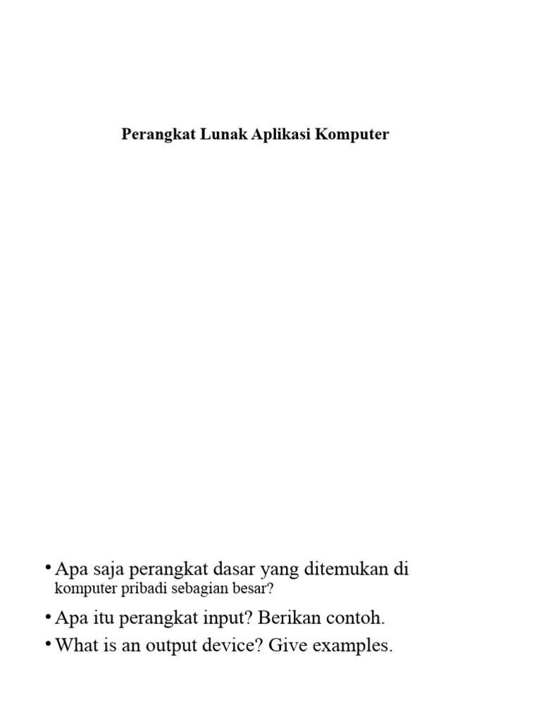 Panduan Perangkat Lunak Aplikasi Komputer | PDF