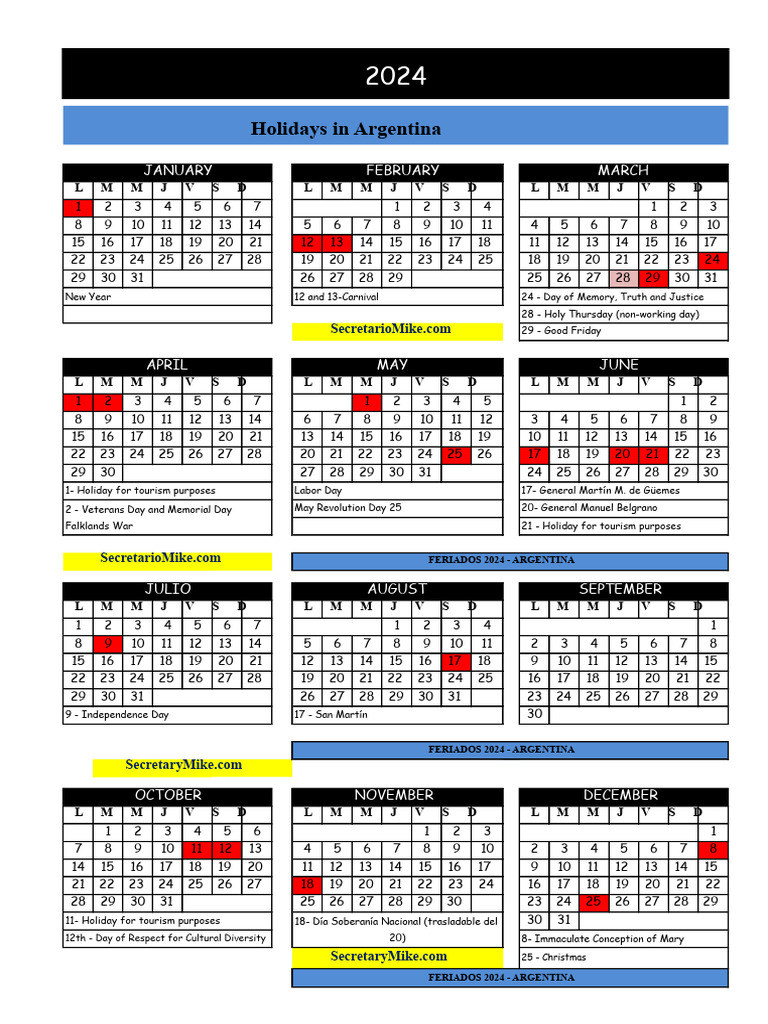 Calendar 2024 Holidays | PDF | Public Holiday | Observances