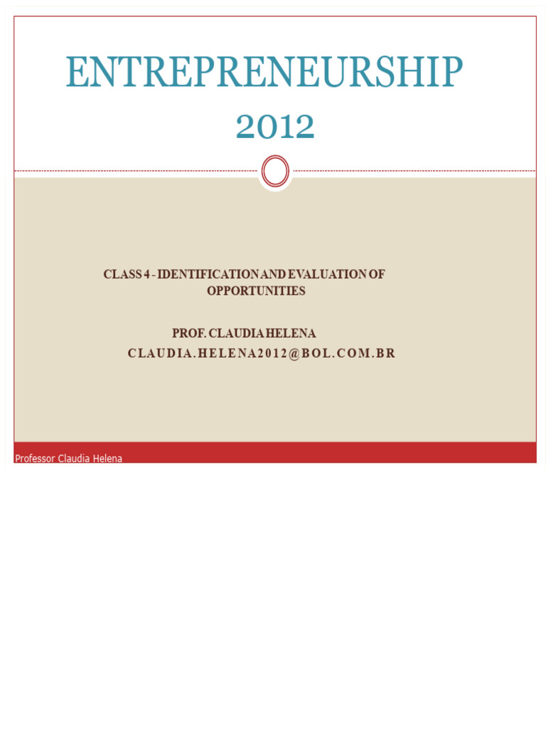 Evaluating Business Opportunities Guide | PDF | Entrepreneurship ...