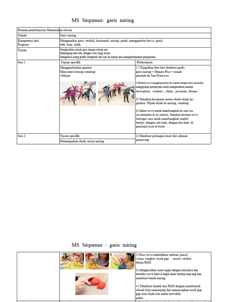 Menggambar Garis Miring untuk Anak-anak | PDF
