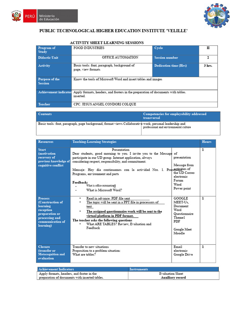 Session 2 Office Automation | PDF | Microsoft Word | Learning