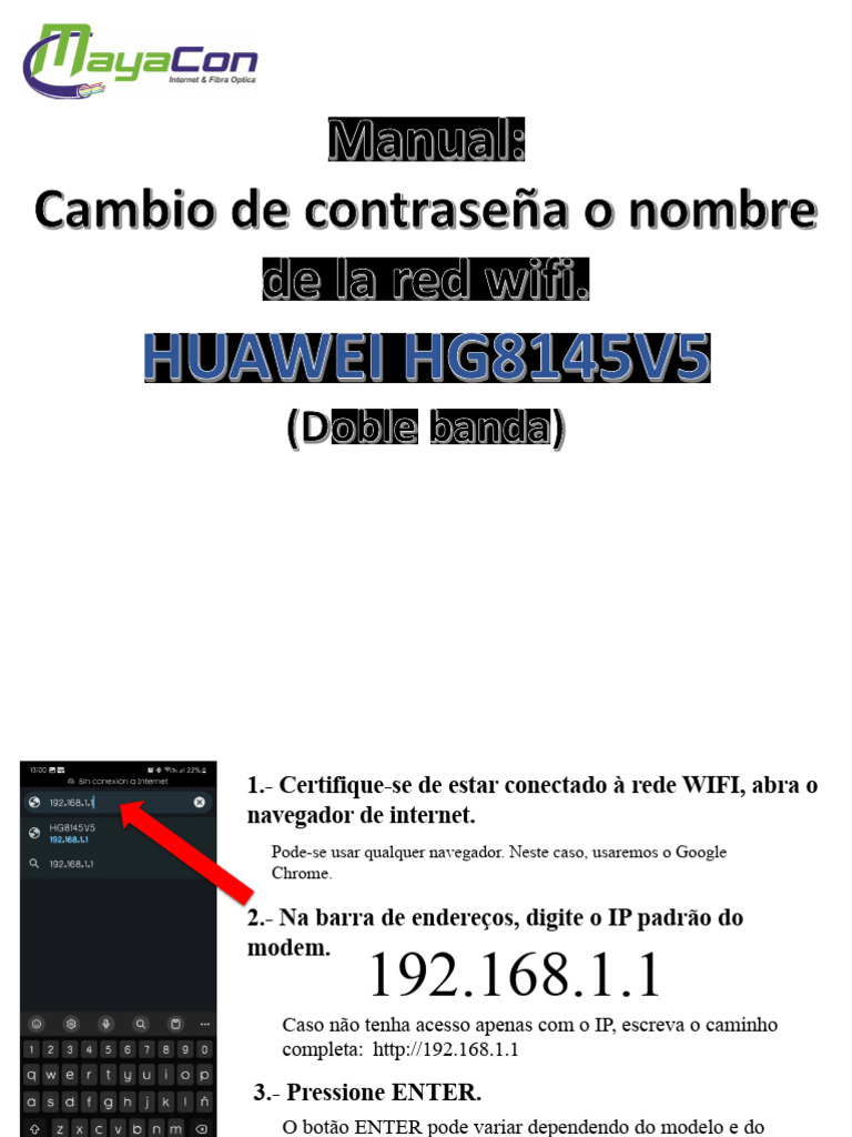 Manual de Alteração de Senha Ou Nome Da Rede Wifi - Huawei Hg8145v5 ...