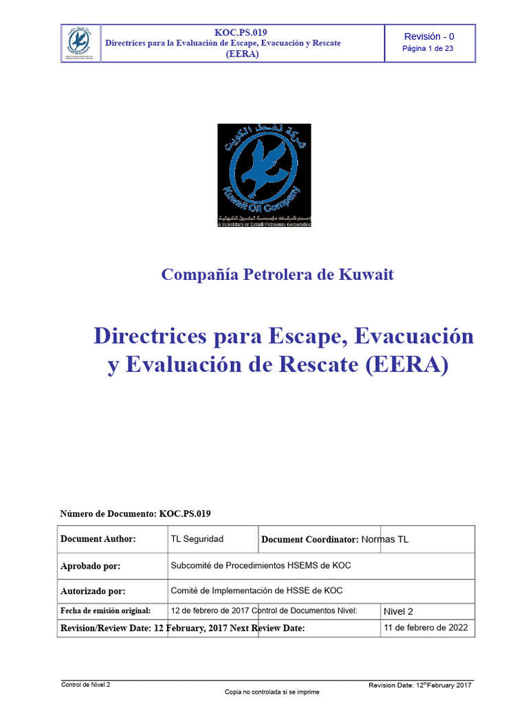 KOC - PS.019 - Directrices para La Evaluación de Escape, Evacuación y ...