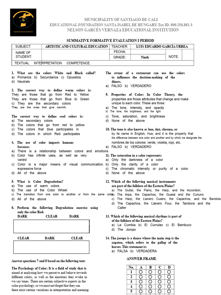 Summative Formative Evaluation - Artistic and Cultural Education ...