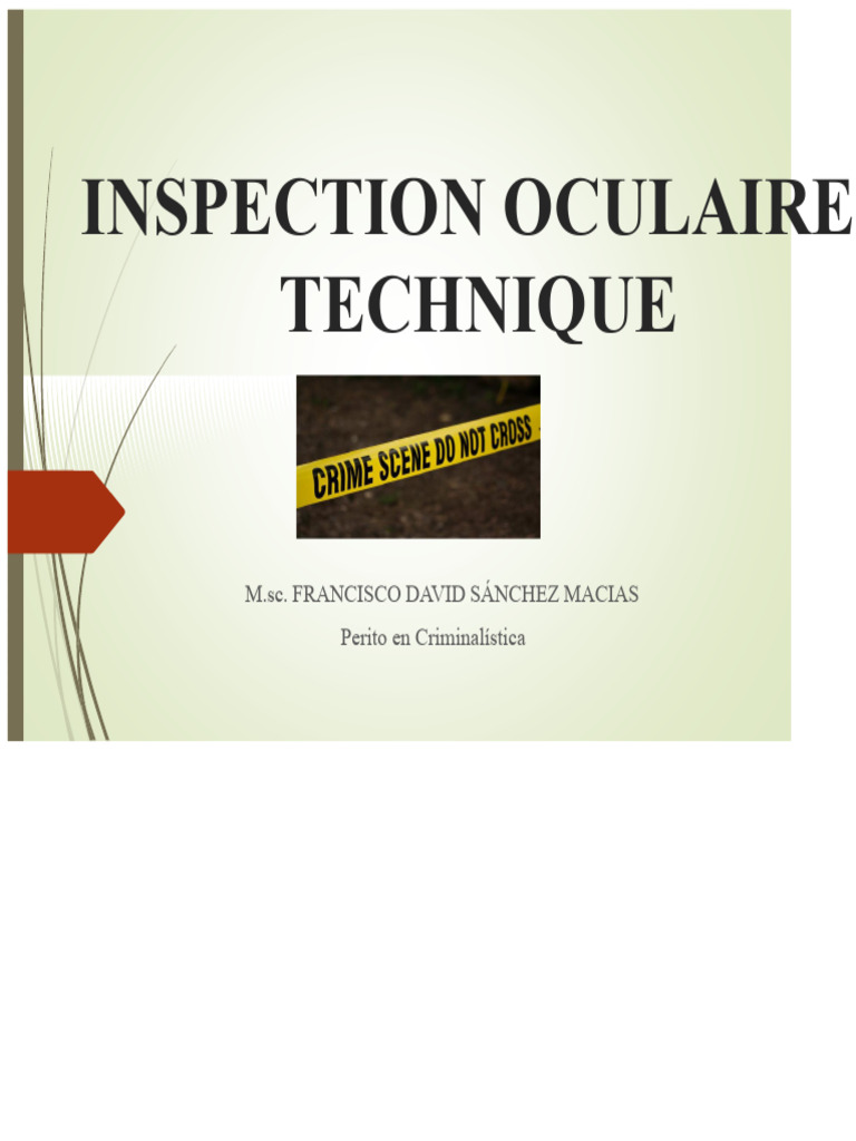 Inspection Visuelle Technique | PDF | Scène de crime | Science médico ...