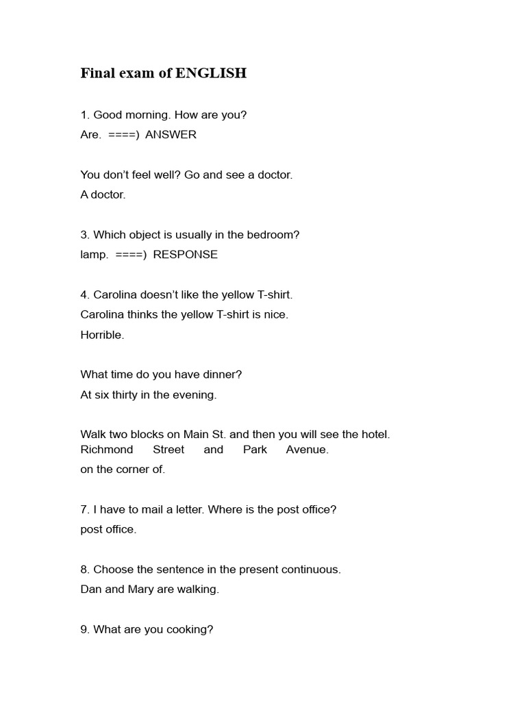 Final English Exam | PDF | Adverb | Verb