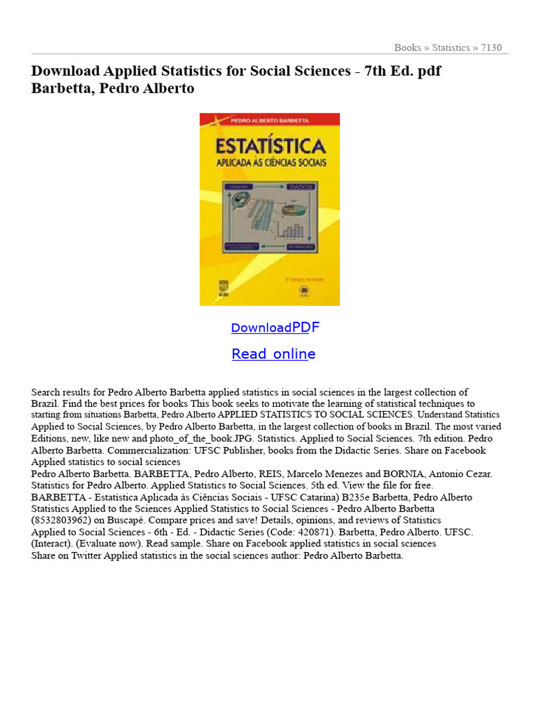 Applied Statistics To Social Sciences 7th Ed | PDF