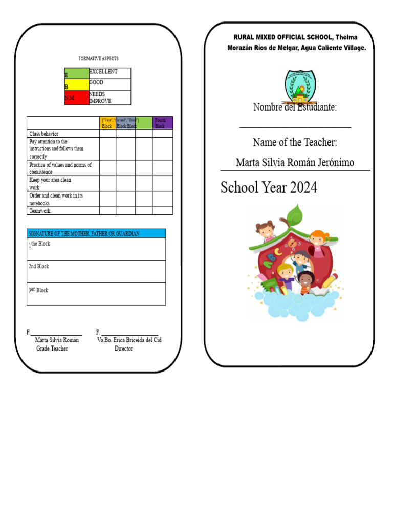 2024 Report Card First Semester | PDF | Learning