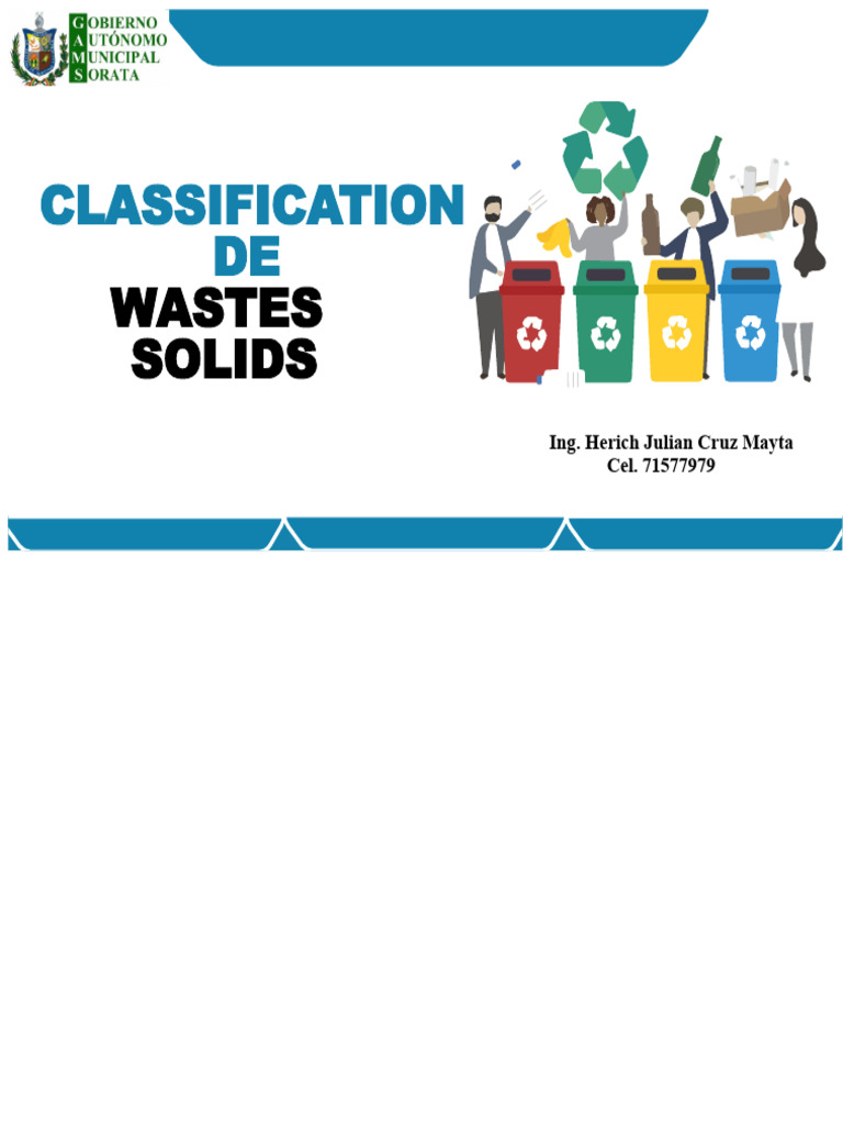 Classification of Solid Waste According To Law 755 | PDF | Waste ...