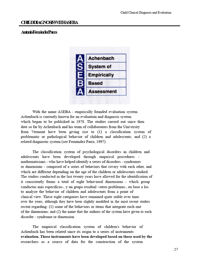 Aseba Instructions 1 | PDF | Questionnaire | Self Report Study