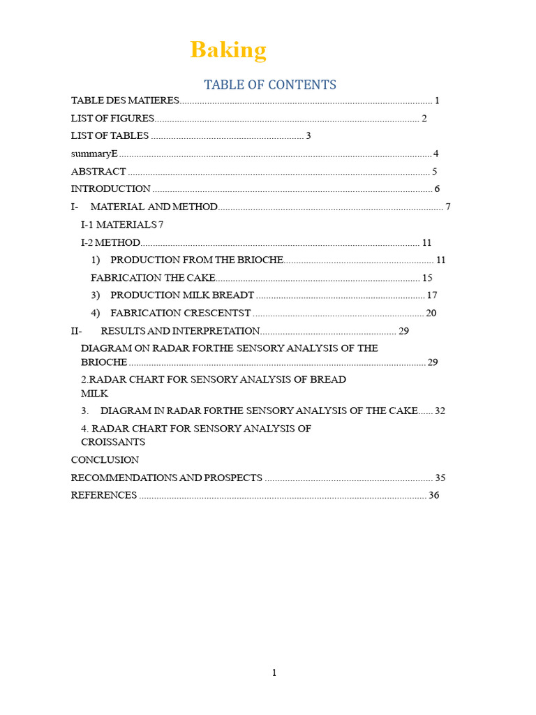 Panification Report | PDF | Breads | Flour