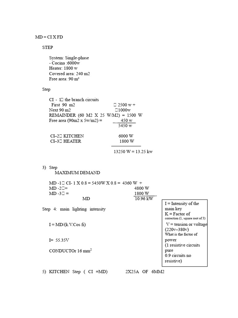 Maximum Demand Calculation for Electrical Systems | PDF