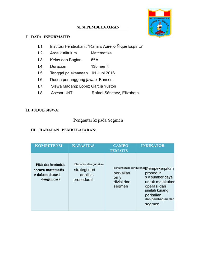 Pembelajaran Matematika: Segmen dan Operasi | PDF