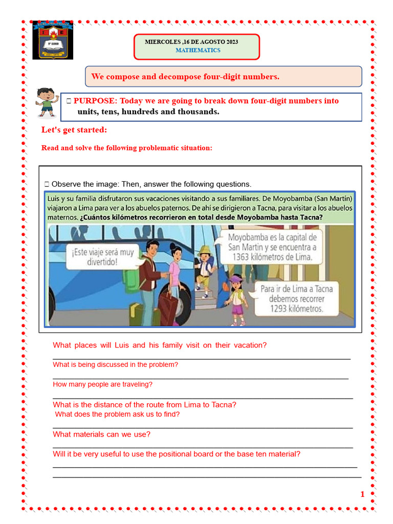 MAT We Compose and Decompose Four-Digit Numbers | PDF | Mathematics