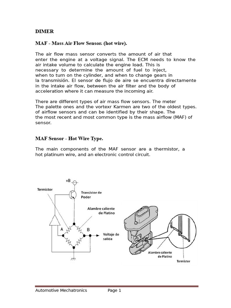 HOT WIRE MAF SENSOR | PDF | Physical Quantities | Electricity