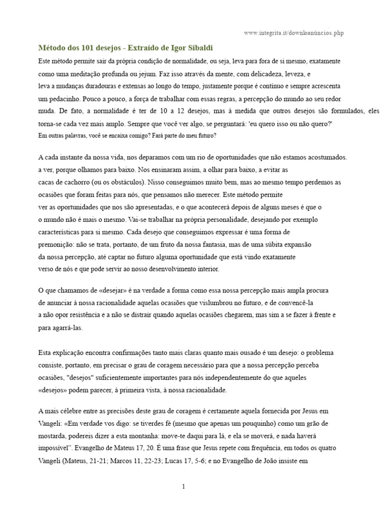 Técnica Dos 101 Desejos | PDF | Tempo | Evangelho de Lucas