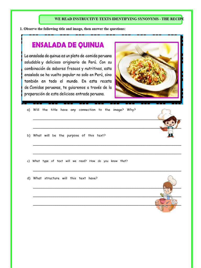 Sheet-Mon 22 Common We Read Instructive Texts Identifying Synonyms The ...