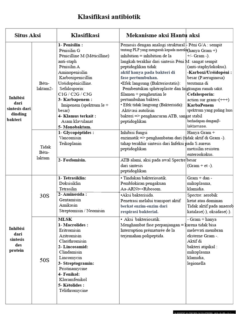 Klasifikasi Antibiotik | PDF