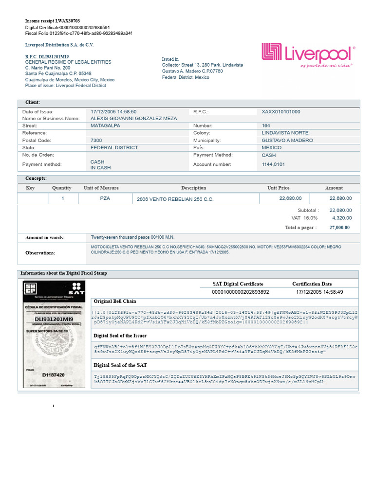 Liverpool Invoice | PDF | Money | Payments