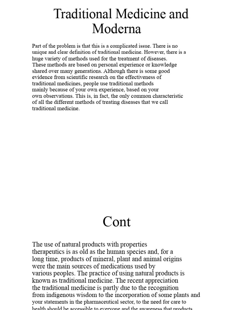 Traditional and Modern Medicine | PDF | Traditional Medicine | Medicine