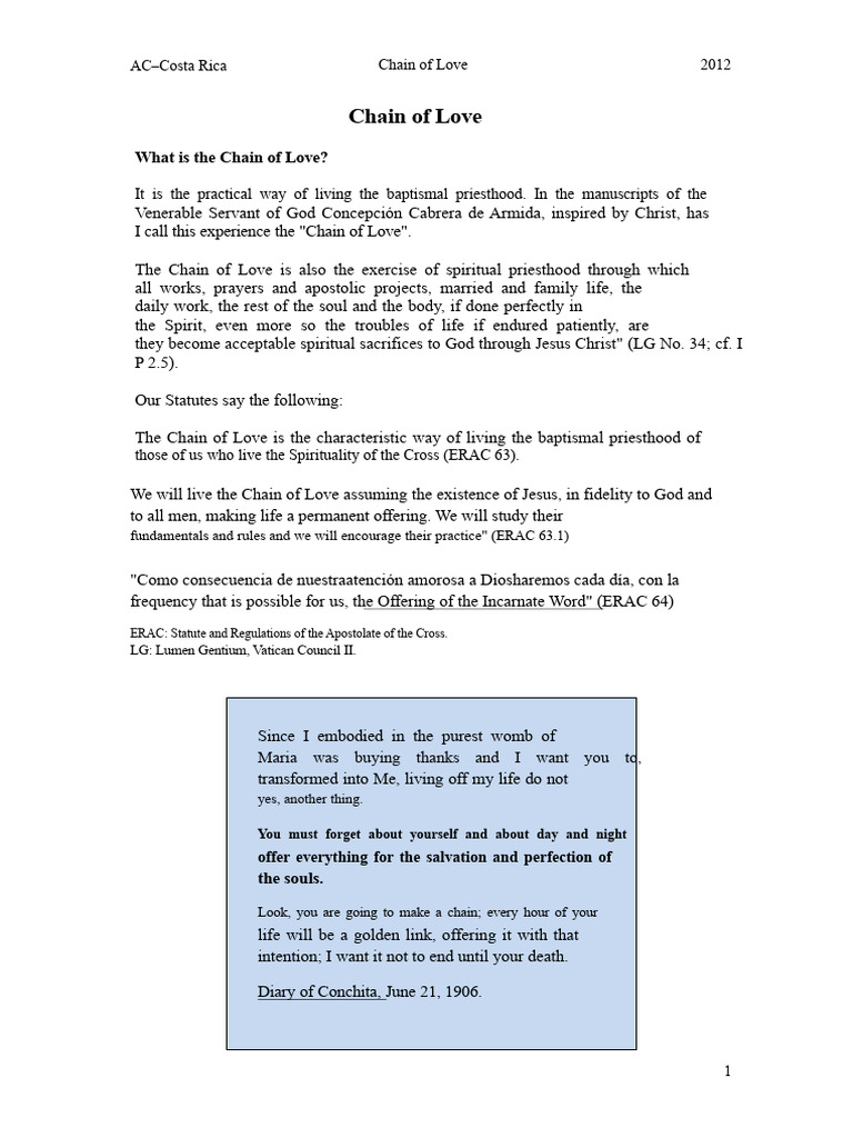 Chain of Love | PDF | Catholic Church | Eucharist