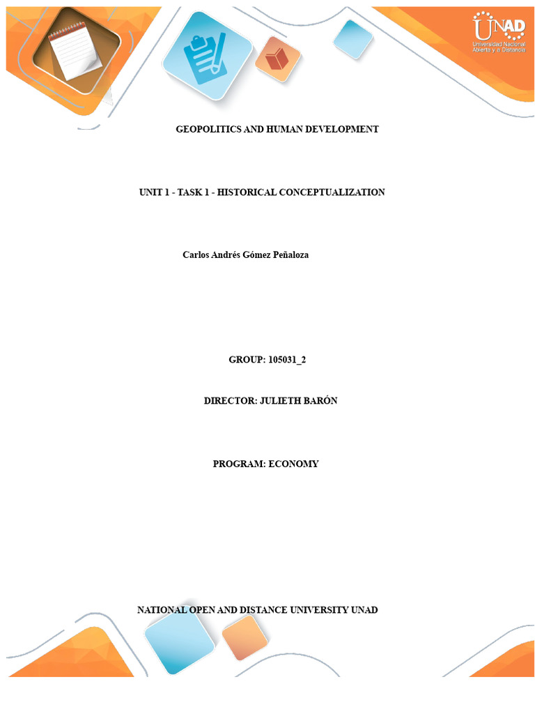 Geopolitics and Human Development Unit 1 - Assignment 1 - Historical ...