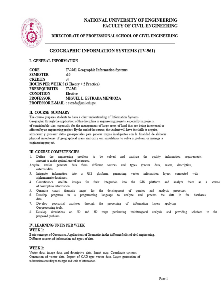 Geographic Information Systems Course Overview | PDF | Geographic ...
