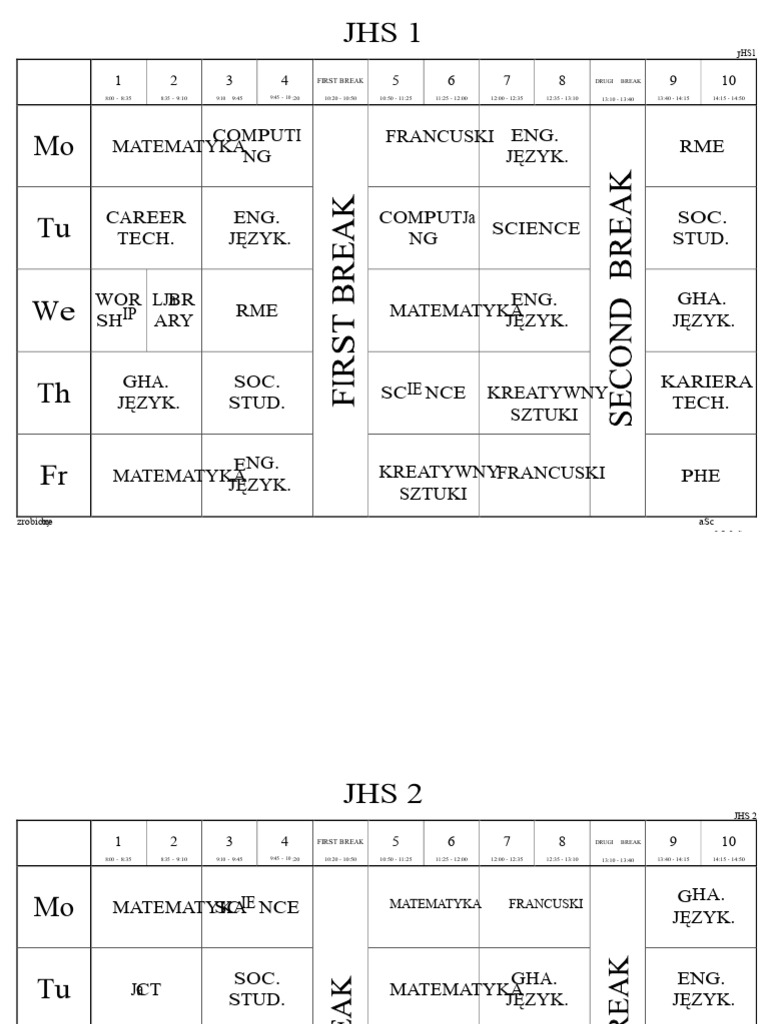 Basic 7 9 Tabela Czasu Prof Duker | PDF