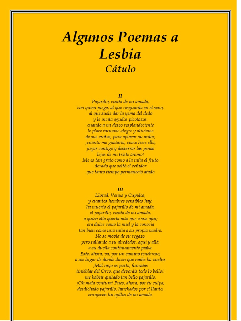 Catulo; Algunos Poemas a Lesbia | Poesía | Ficción y literatura