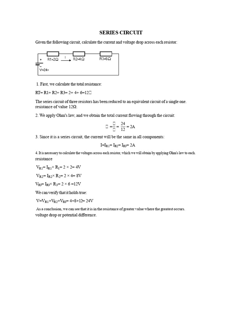 Series Circuit (Solved Exercises) | PDF | Resistor | Electrical Network