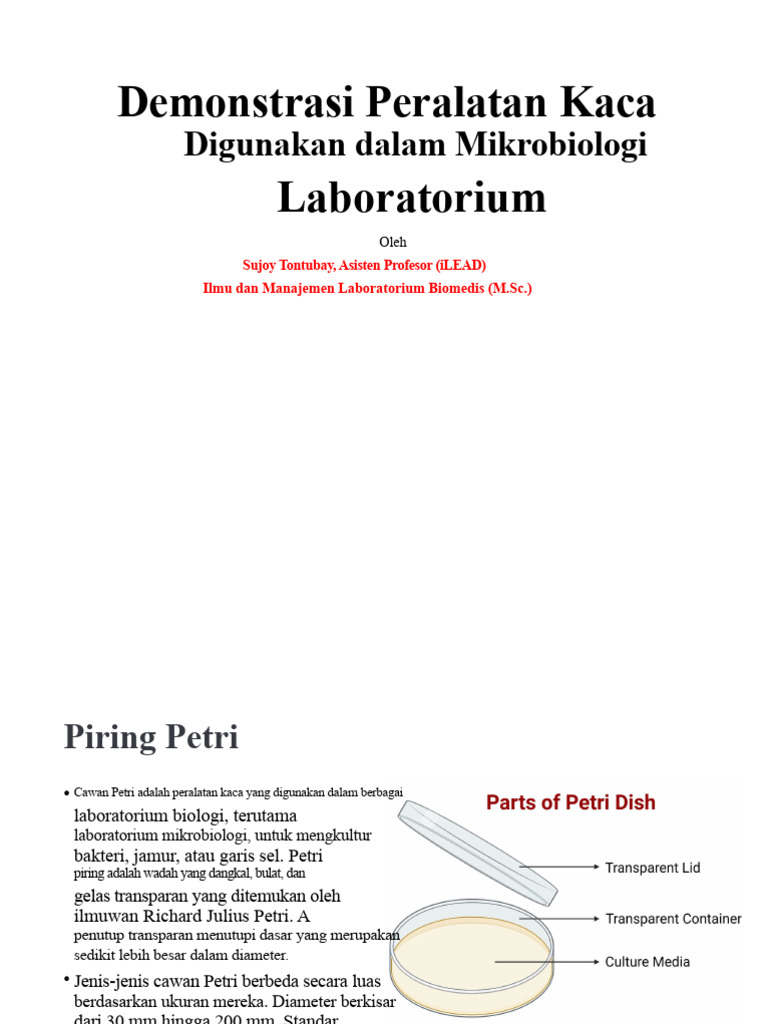 Demonstrasi Peralatan Kaca Yang Digunakan Di Laboratorium Mikrobiologi | PDF