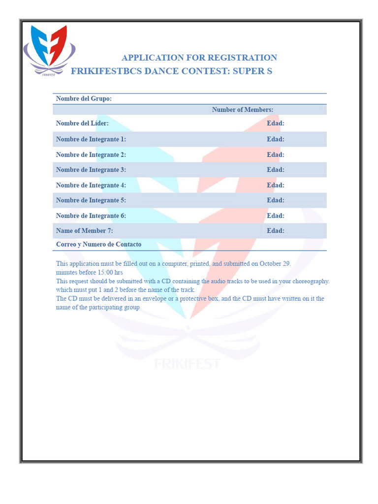Dance Competition Registration Request | PDF