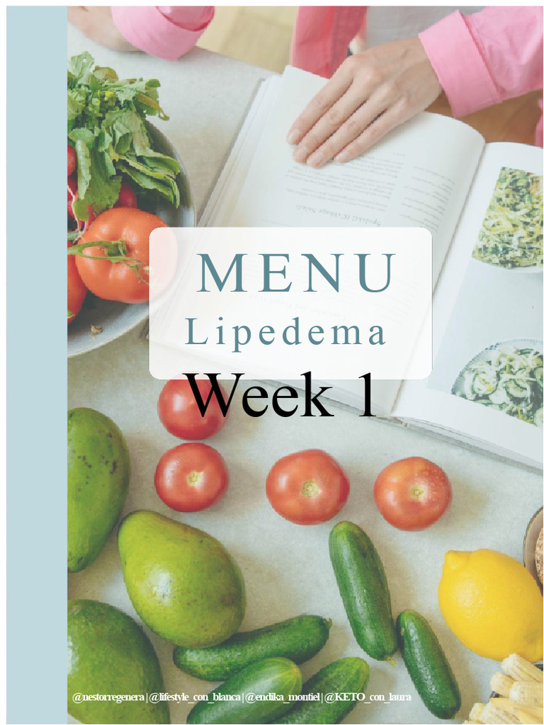 MENU week 1 LIPOEDEMA | PDF | Pickling | Foods