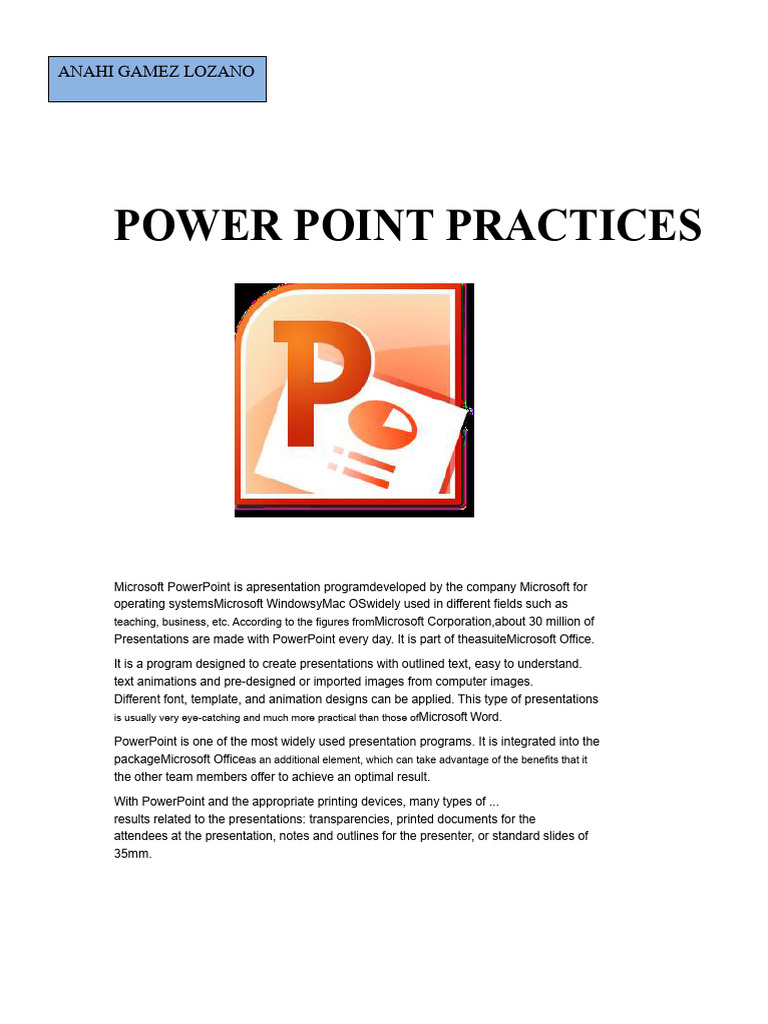 PowerPoint Practices | PDF | Microsoft Power Point | Software