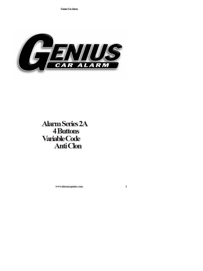 Genius Alarm 2A - 4bot - CV PDF | PDF | Remote Control | Switch