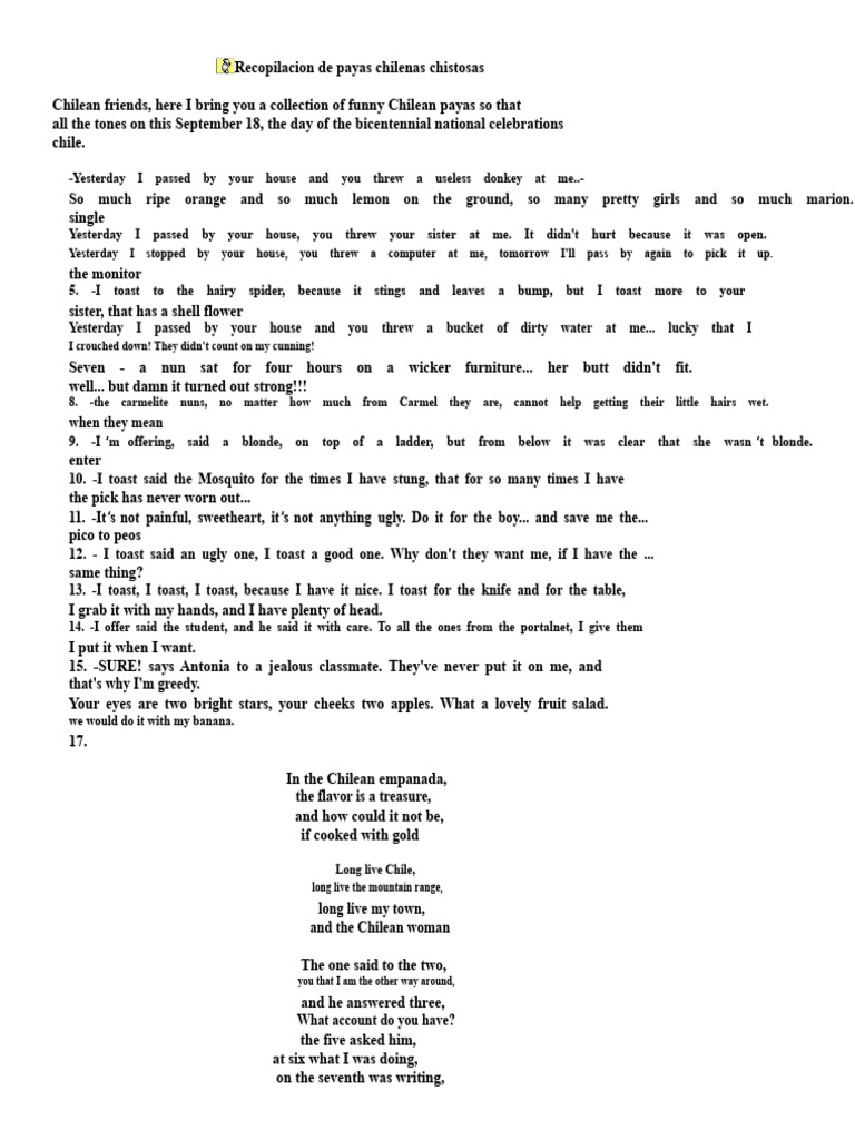 Collection of Funny Chilean Jokes | PDF