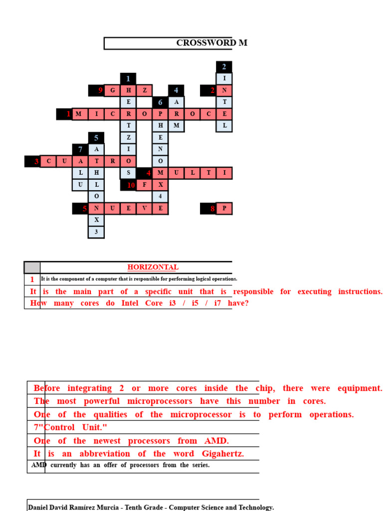 Crossword Computer Science | PDF | Central Processing Unit | Multi Core ...