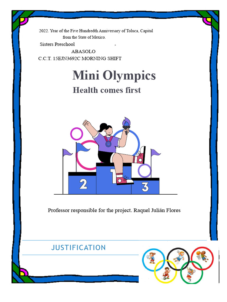 Mini Olympics Project for Preschoolers | PDF