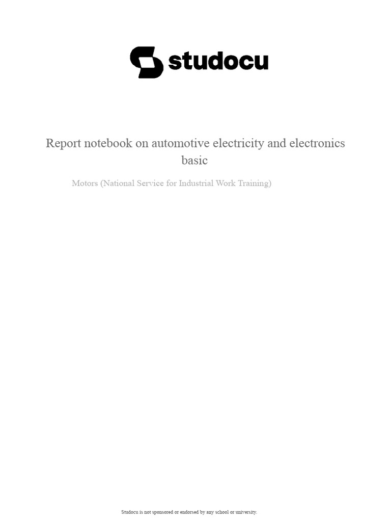 Notebook of Report Electricity and Automotive Electronics Basics | PDF ...