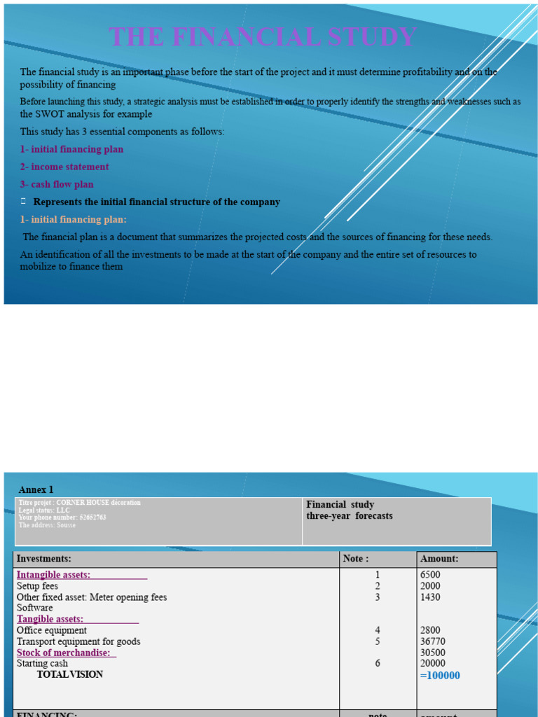 The Financial Study of A Project | PDF | Investing | Goods