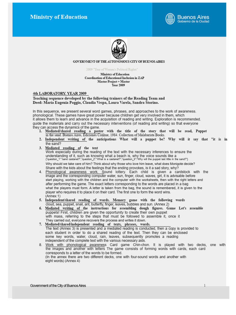 Didactic Sequences The Stick Figure in The Sand | PDF | Literacy | Learning