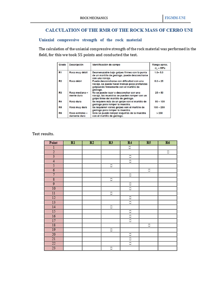 Calculation of RMR | PDF | Applied And Interdisciplinary Physics