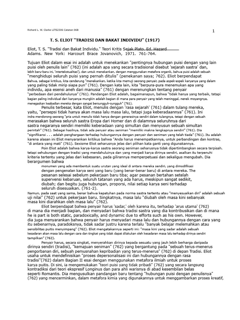 Tradisi & Bakat Individu | PDF