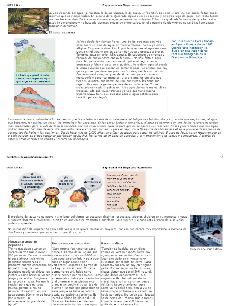 El Agua Que Da Vida. El Agua Como Recurso Natural | PDF | Agua ...