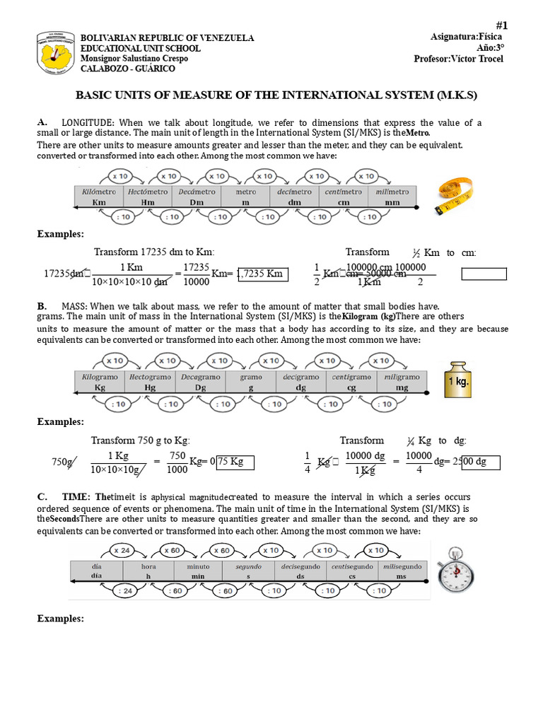 International System of Units (M.K.S.) | PDF | Kilogram | Units Of ...